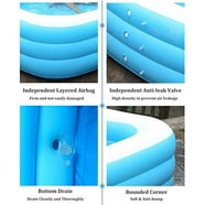 Sable BIG EXTRA LARGE Inflatable Pool, 95x75x40in Rectangular Pool for ...