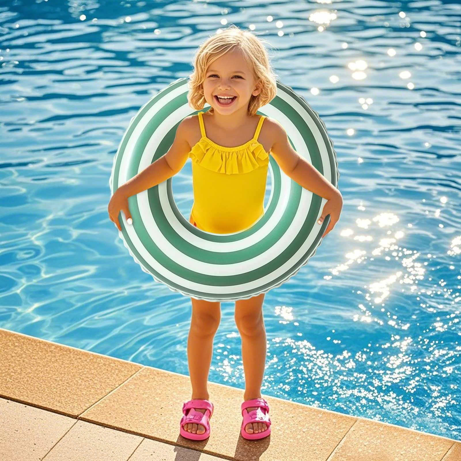 Inflatable for Adults & Kids, Thick Pool Float with Leak-Proof Valve ...