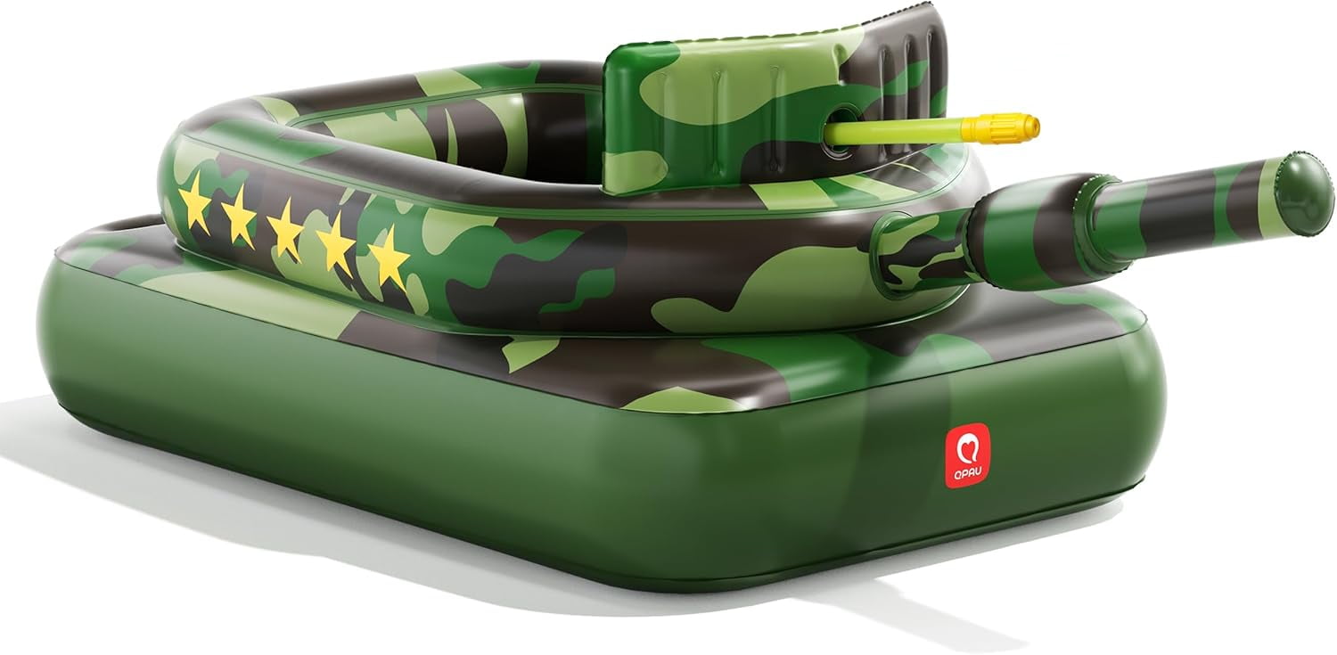 Inflatable Tank Pool Float for Adults & Kids – Ride-On Camouflage ...