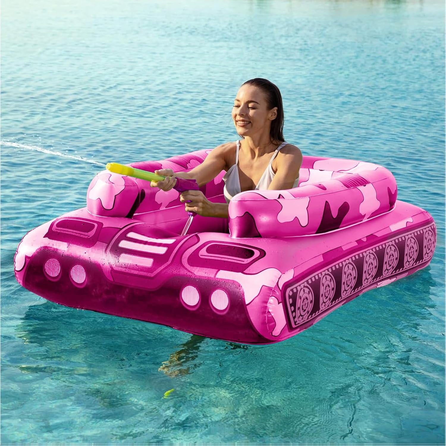 Inflatable Tank Pool Floats Adults - Jasonwell Kids Pool Floaties Swimming Pool Tank with Water ...