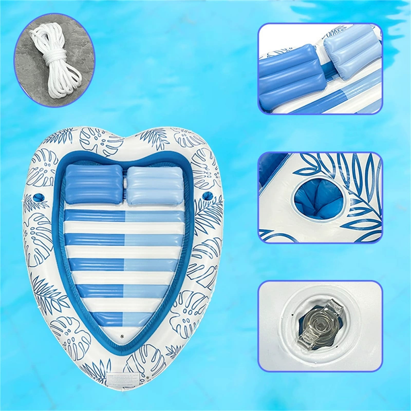 Inflatable Tanning Pool Lounger Float - 4 in 1 Tanning Pool Floats ...
