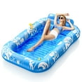Inflatable Tanning Pool Lounger Float with Sprinkler, 77" x 48" Pool ...