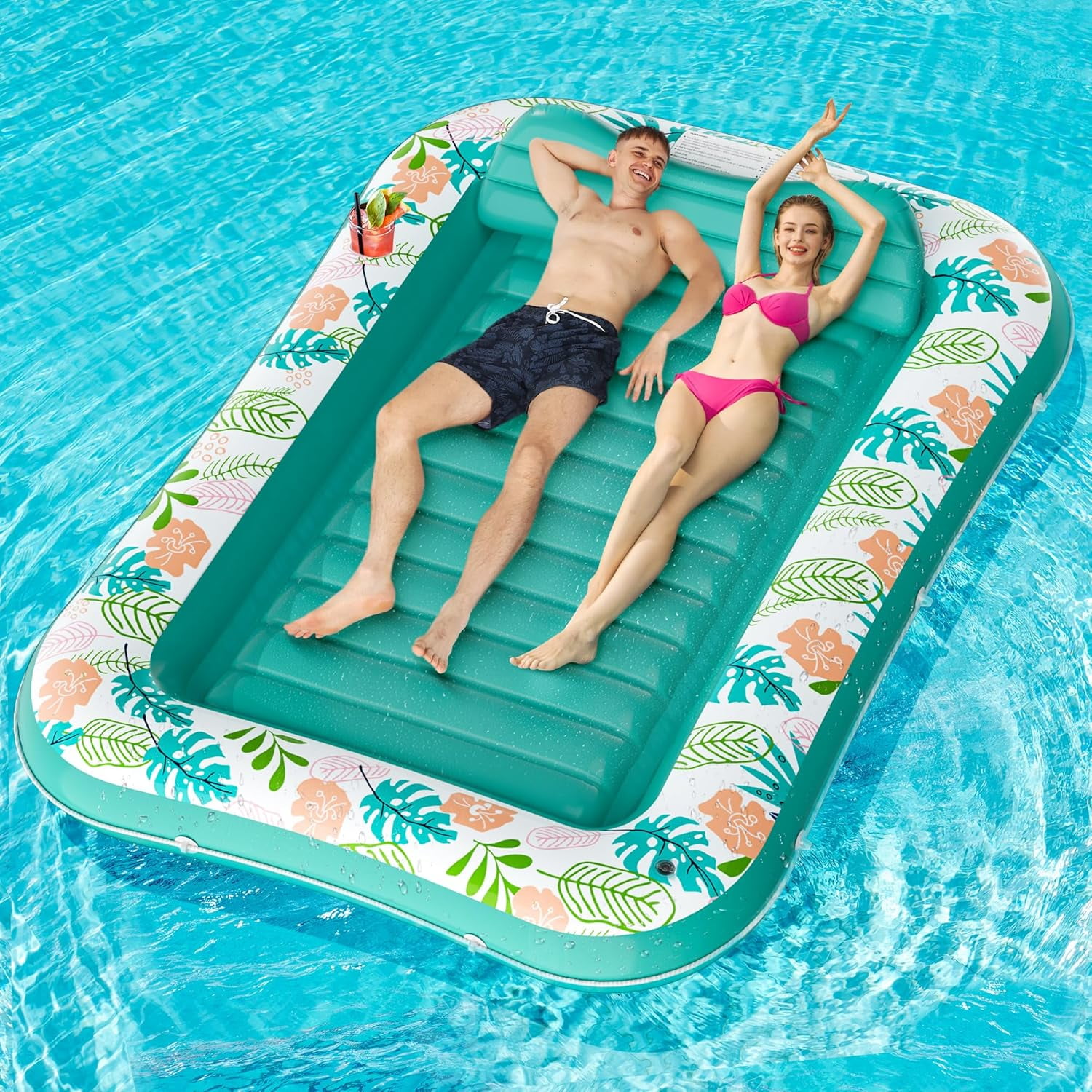Inflatable Tanning Pool Lounger, Stonful Water Filled Pool Floats Adult Inflatable Sun tan Tub ...
