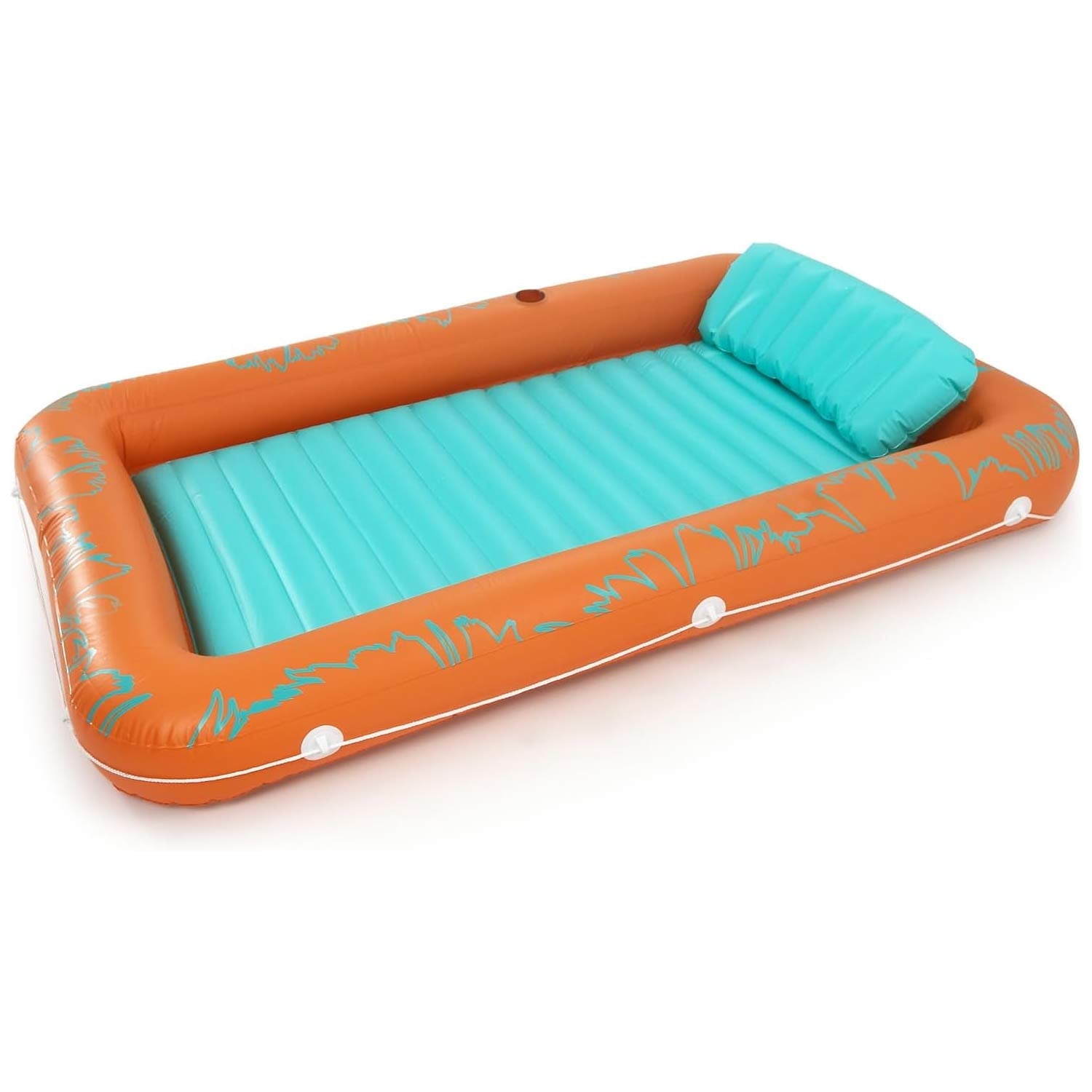 Inflatable Tanning Pool with Pillow Lounger Float Designed with Cup ...