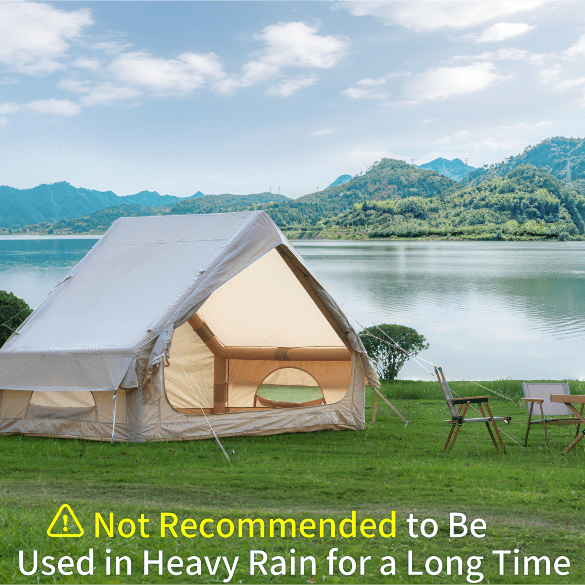 Inflatable Tent With Pump,Glamping Tents For 4-6 Person, Easy Setup 4 ...