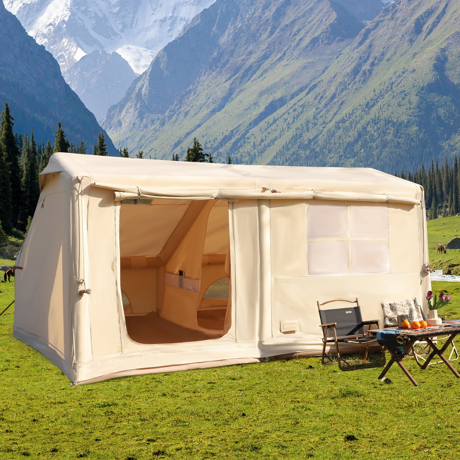 Inflatable Tents for Camping, Blow Up Tent with Hand Pump 4-Season ...