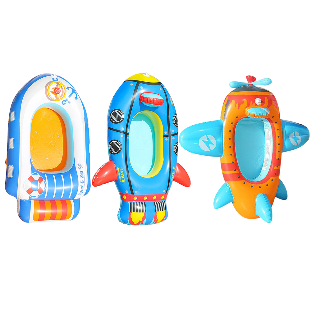 Inflatable Toddler Airship Swim Circle PVC Floating Airship Seat Ring ...