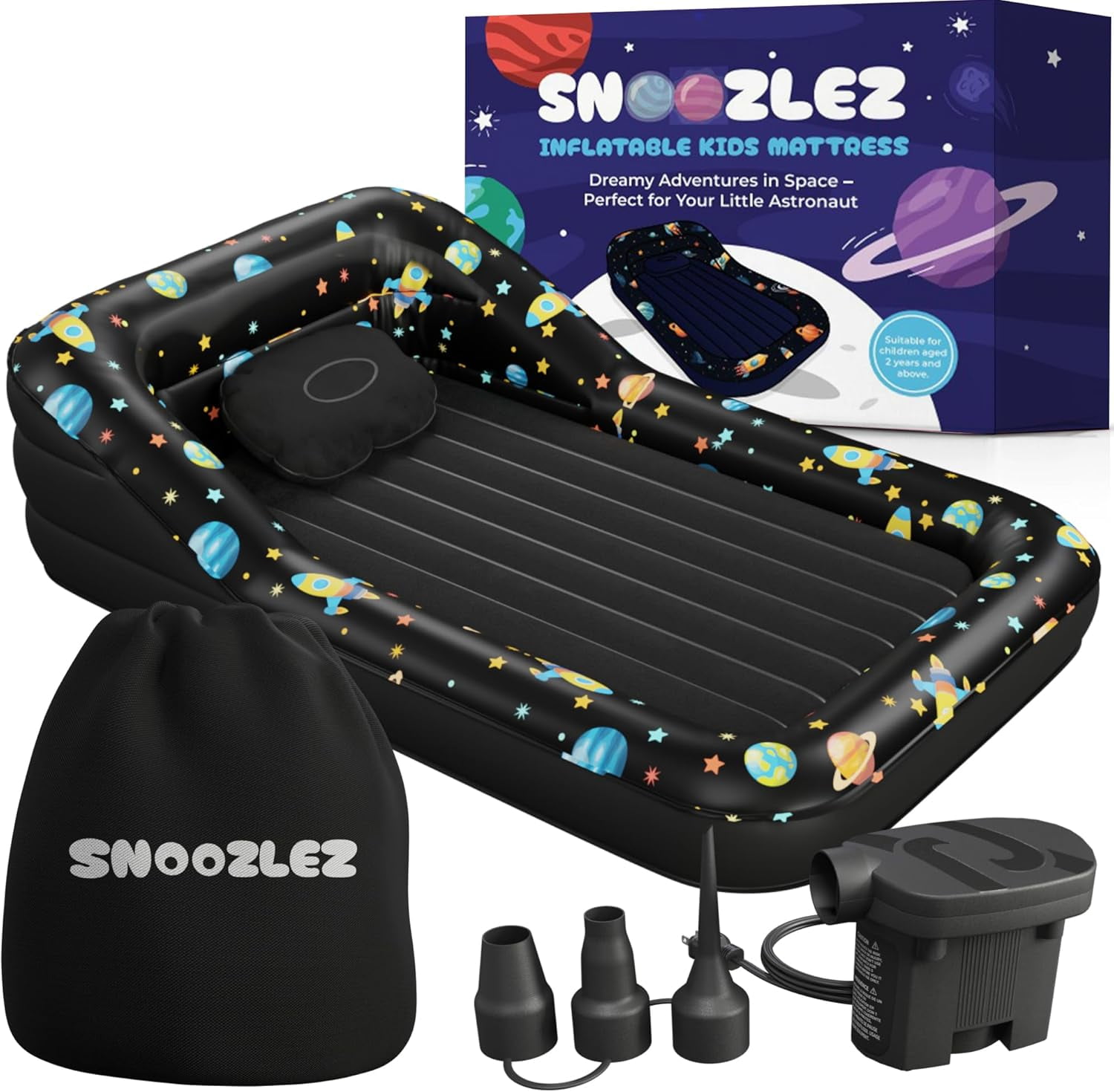 Inflatable Toddler Travel Bed - Kids Travel Bed for Ages 2 & Up - 2 ...