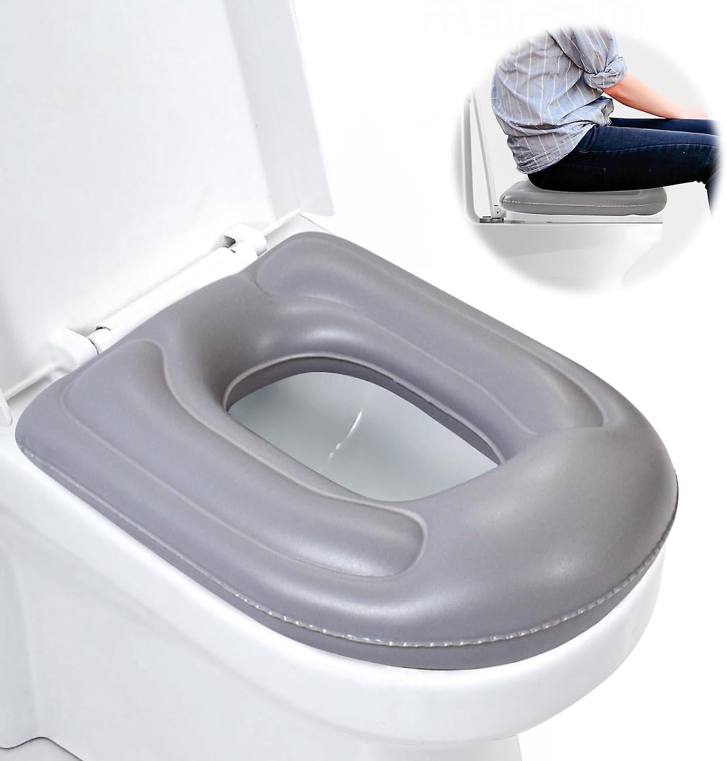 Inflatable Toilet Seat Cushion, Inflatable Toilet Assistance Cushion ...