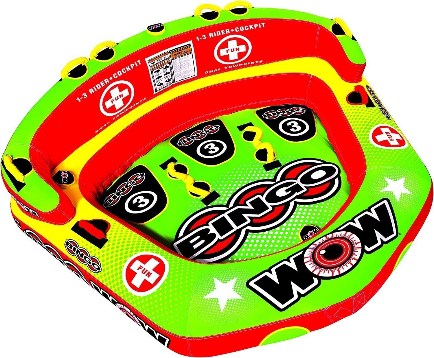 Inflatable Towable WOW Bingo Cockpit 3 Person Cockpit Tube for Boating ...