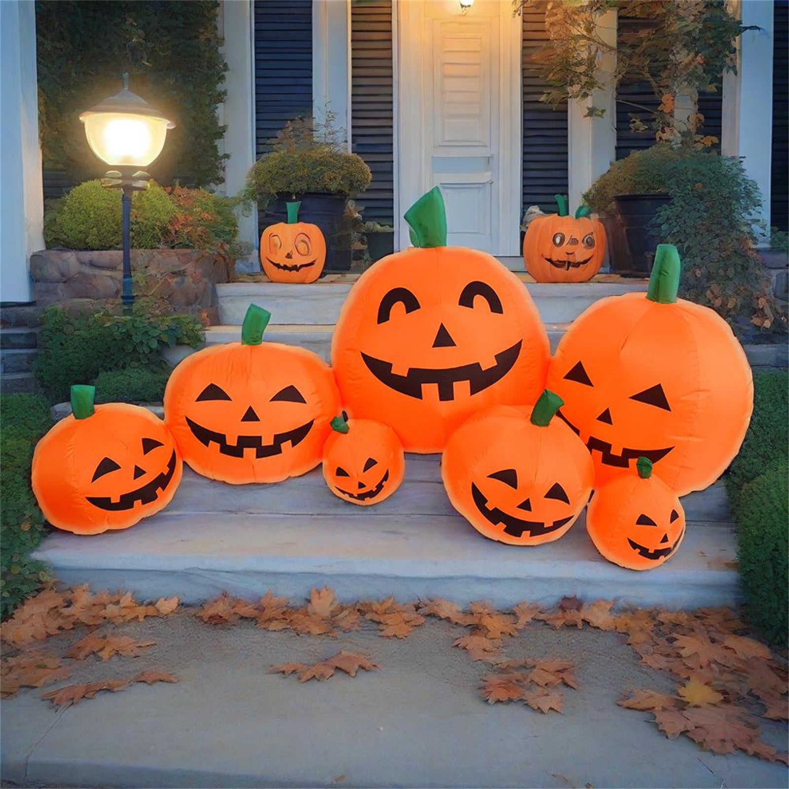 Inflatable Toy 8 FT Long Inflatables Pumpkin Decorations with Built-In ...
