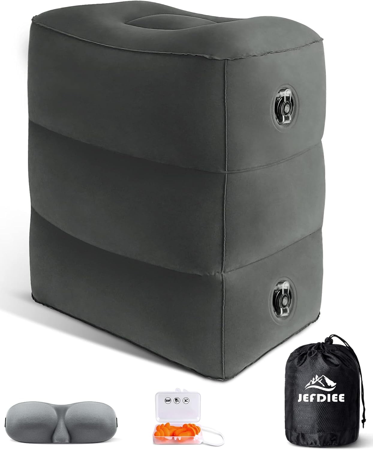 Inflatable Travel Foot Rest Pillow, Kids Airplane Bed, Adjustable 3 Layers Height Leg Rest ...