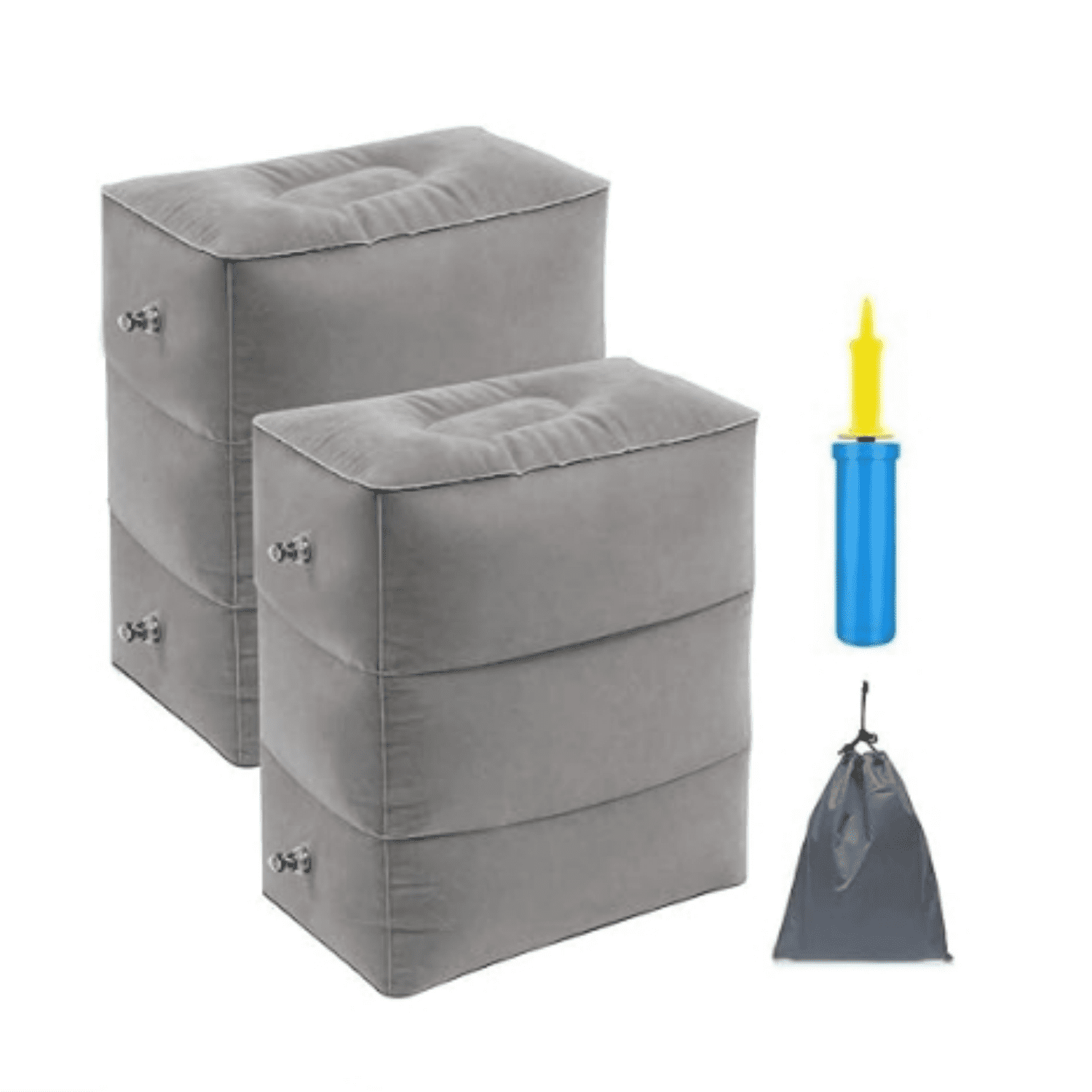 Inflatable Travel Foot Rest Pillow Portable Adjustable Three Layers ...