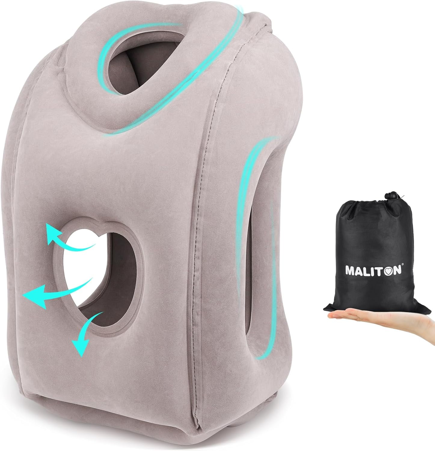 Inflatable Travel Pillow for Airplane Comfortable Sleeping to Relieve ...