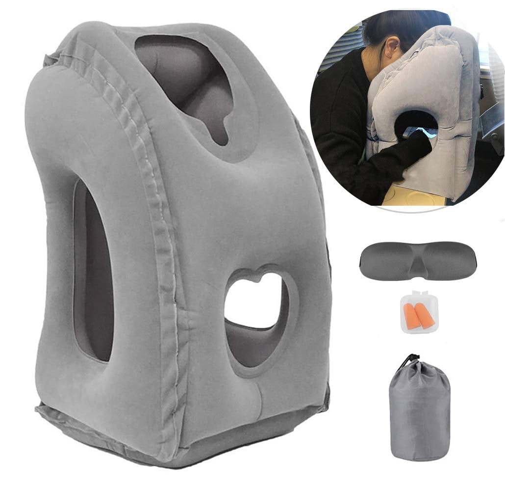Inflatable Travel Pillow for Neck and Shoulder Pain Relief, Ergonomic ...