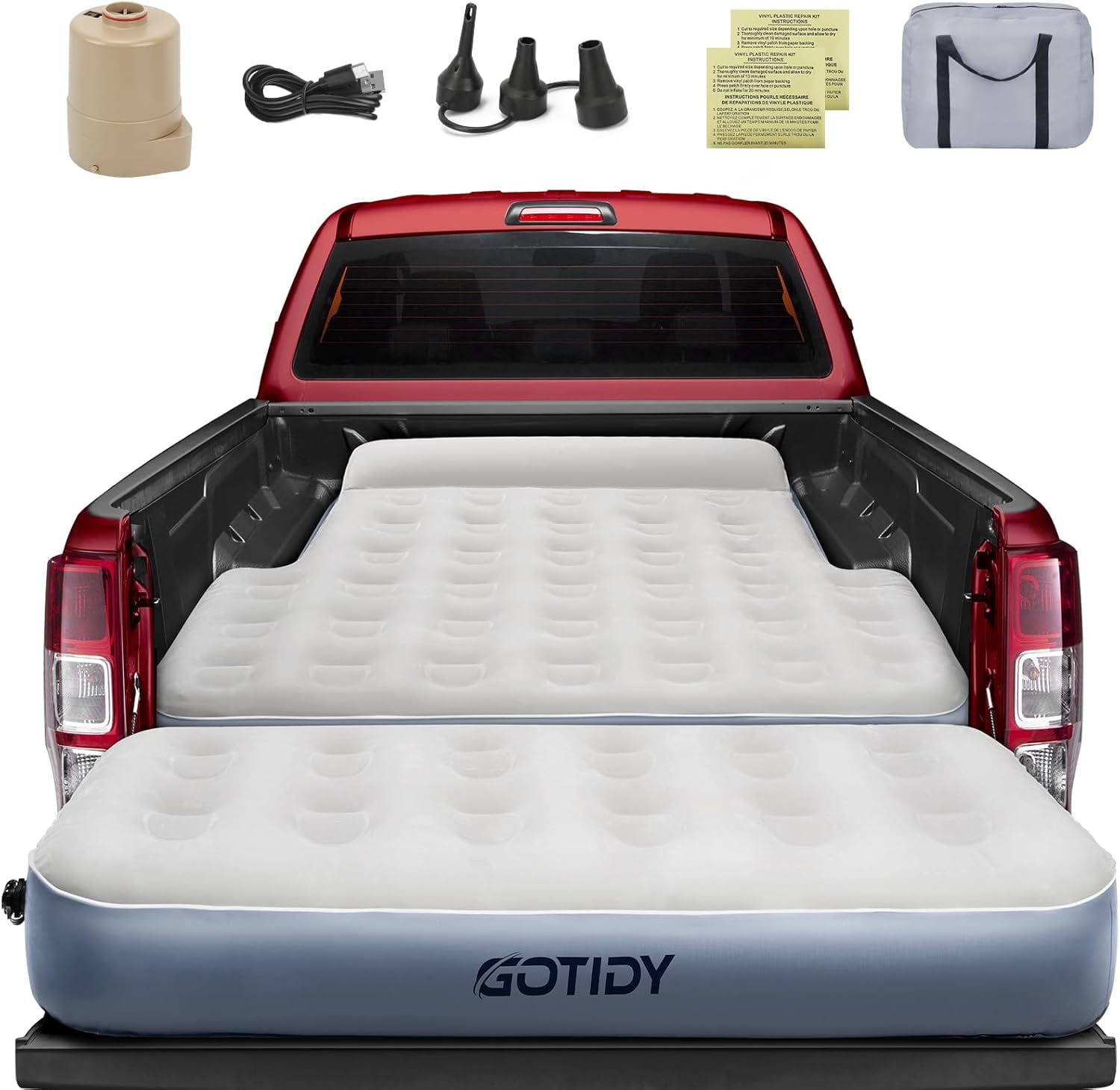 Inflatable Truck Bed Mattress for Tacoma Truck Air Mattress 5ft-5.5ft for Honda Ridgeline Jeep ...