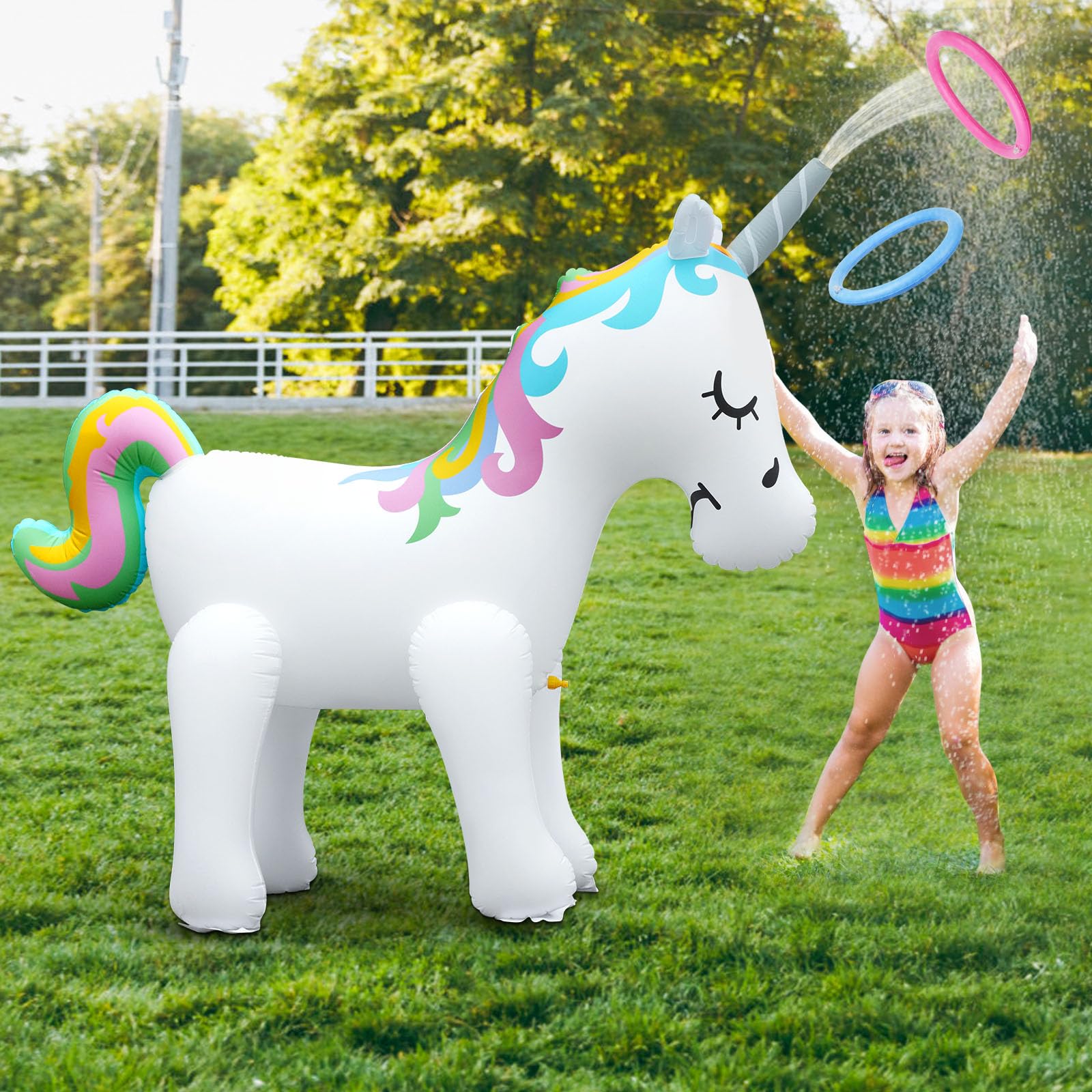 Jet Creations Inflatable unicorn 40" Long - Walmart.com