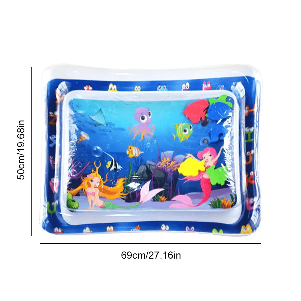Inflatable Water Mat PVC Ocean Fish Crawling Theme Sensory Toy Water ...