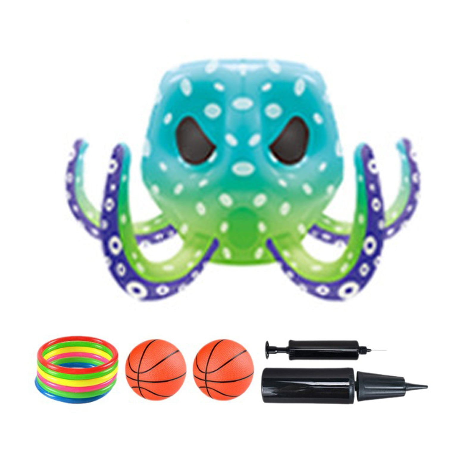 Inflatable Water Shooting Game - Octopus Pool Basketball Hoop & Target ...