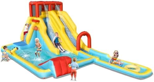 Inflatable Water Slide, 20.5x11FT Mega Waterslide Park Dual Long Slides ...
