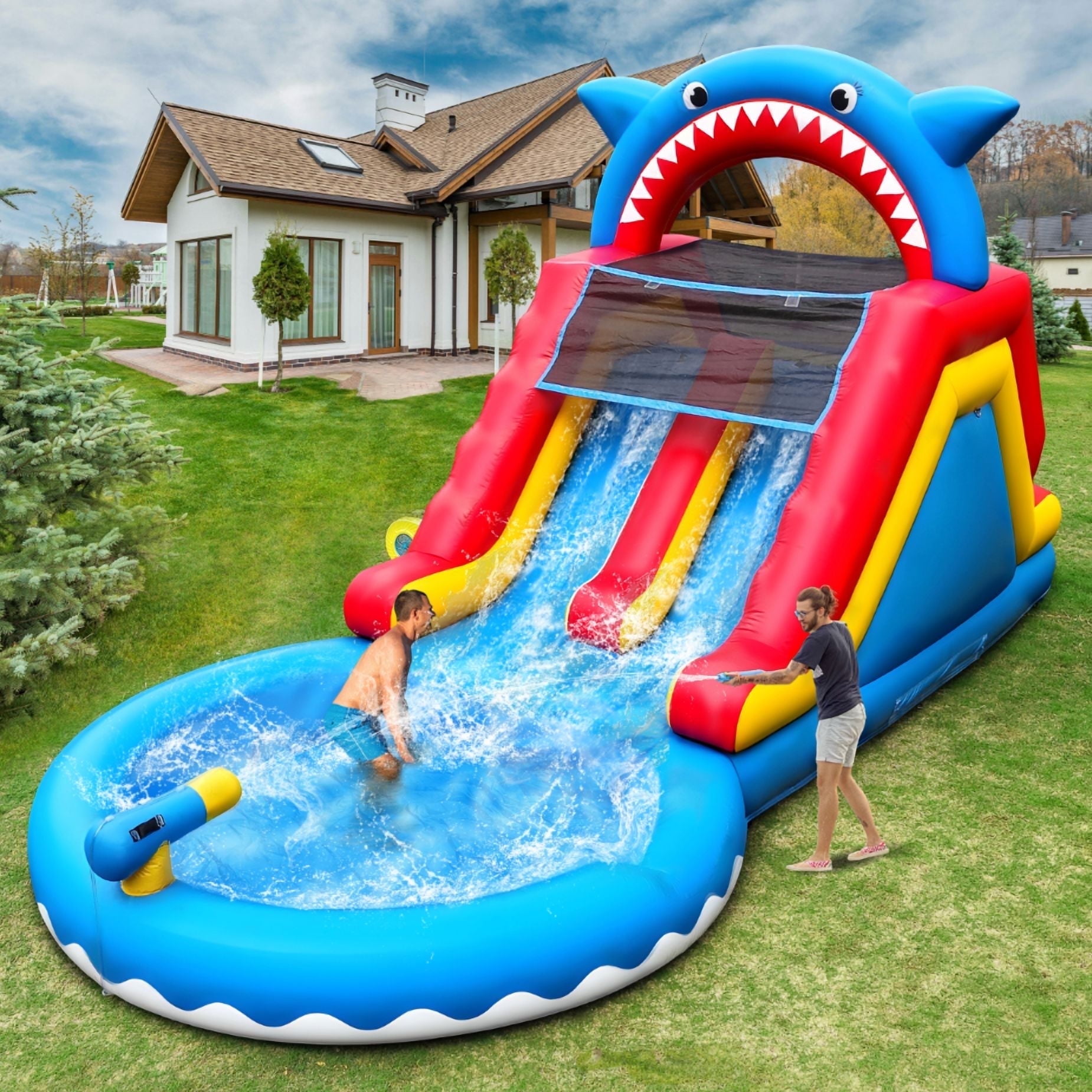 Inflatable Water Slide Commercial Grade: 22FT(L) Water Bounce House for ...