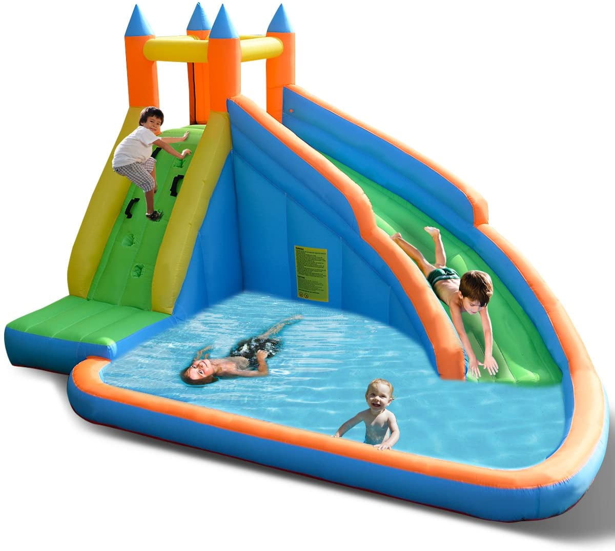 Inflatable Water Slide, Giant Bouncy Water Park Jump Castle Waterslide ...