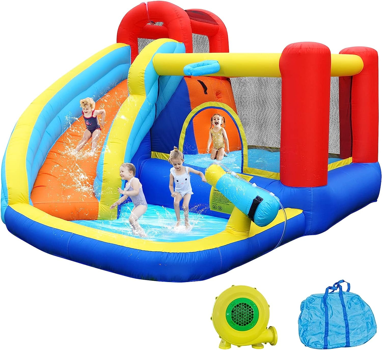 Inflatable Water Slides, Linor 8 in 1 Inflatables Water Parks for Kids ...
