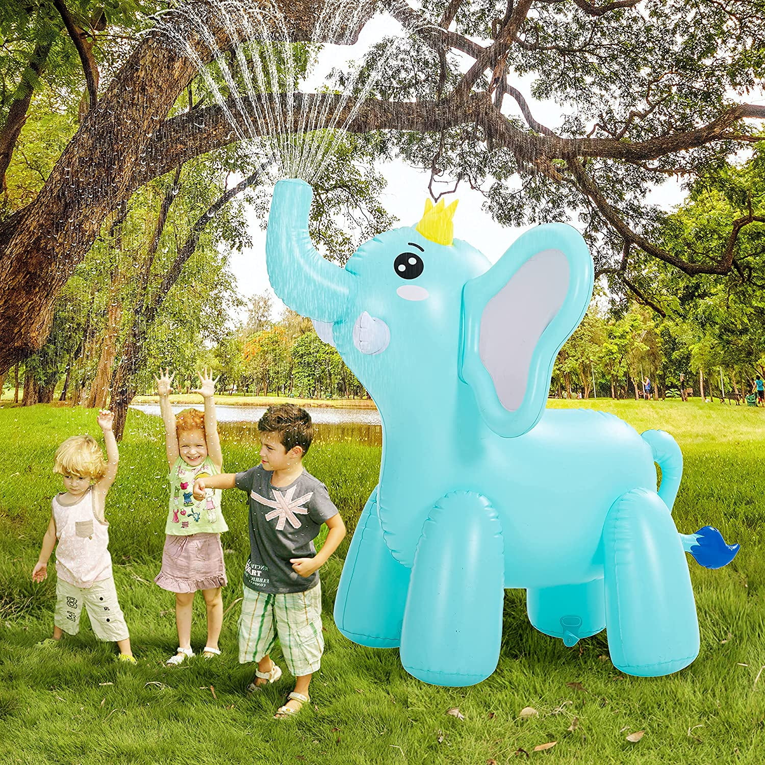 Inflatable Water Sprinkler for Kids,Inflatable Elephant Water Toy,Lawn ...
