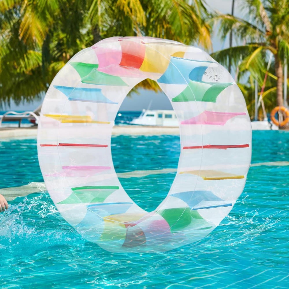 Inflatable Wheel Water Wheel Roller Pool Float Portable Fun Rolling ...