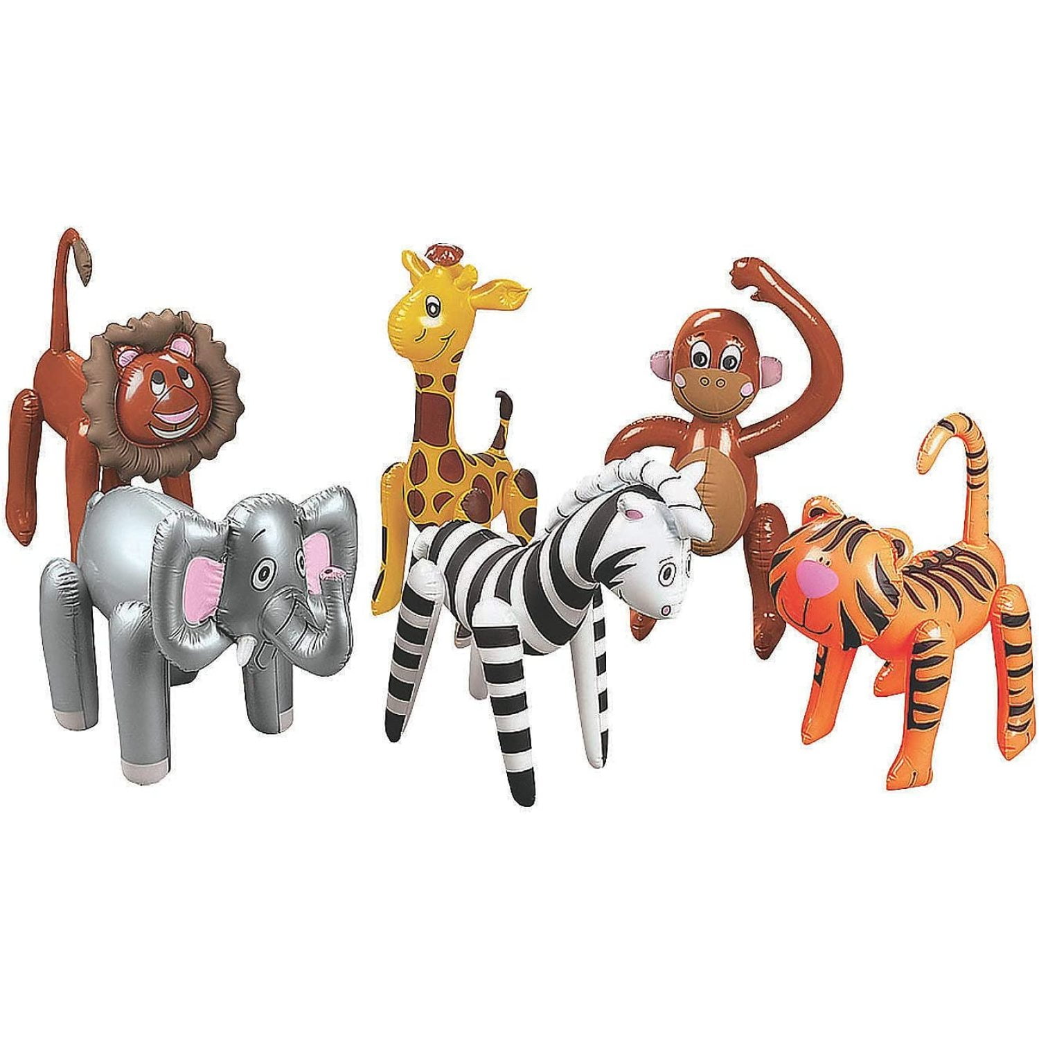 Inflatable Zoo Animal Assortment (Set of 12) Safari Party Favors and ...