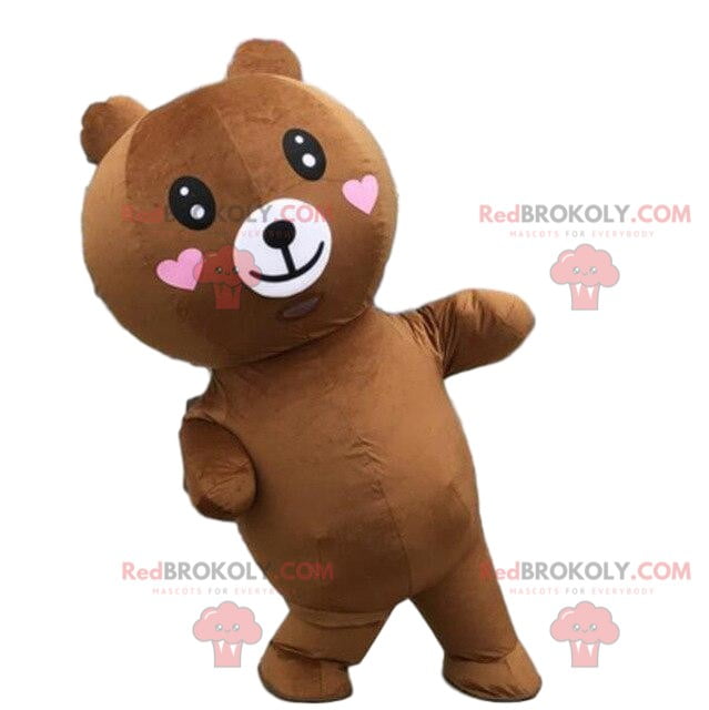 Inflatable teddy bear REDBROKOLY mascot with hearts, inflatable costume ...
