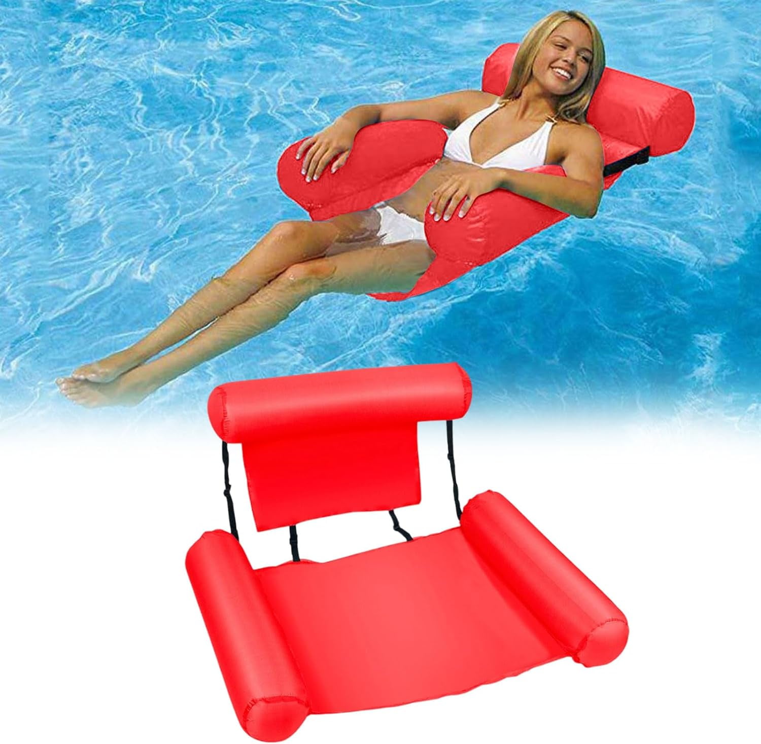 Inflatable water chair for adults, swimming pool floats, portable ...