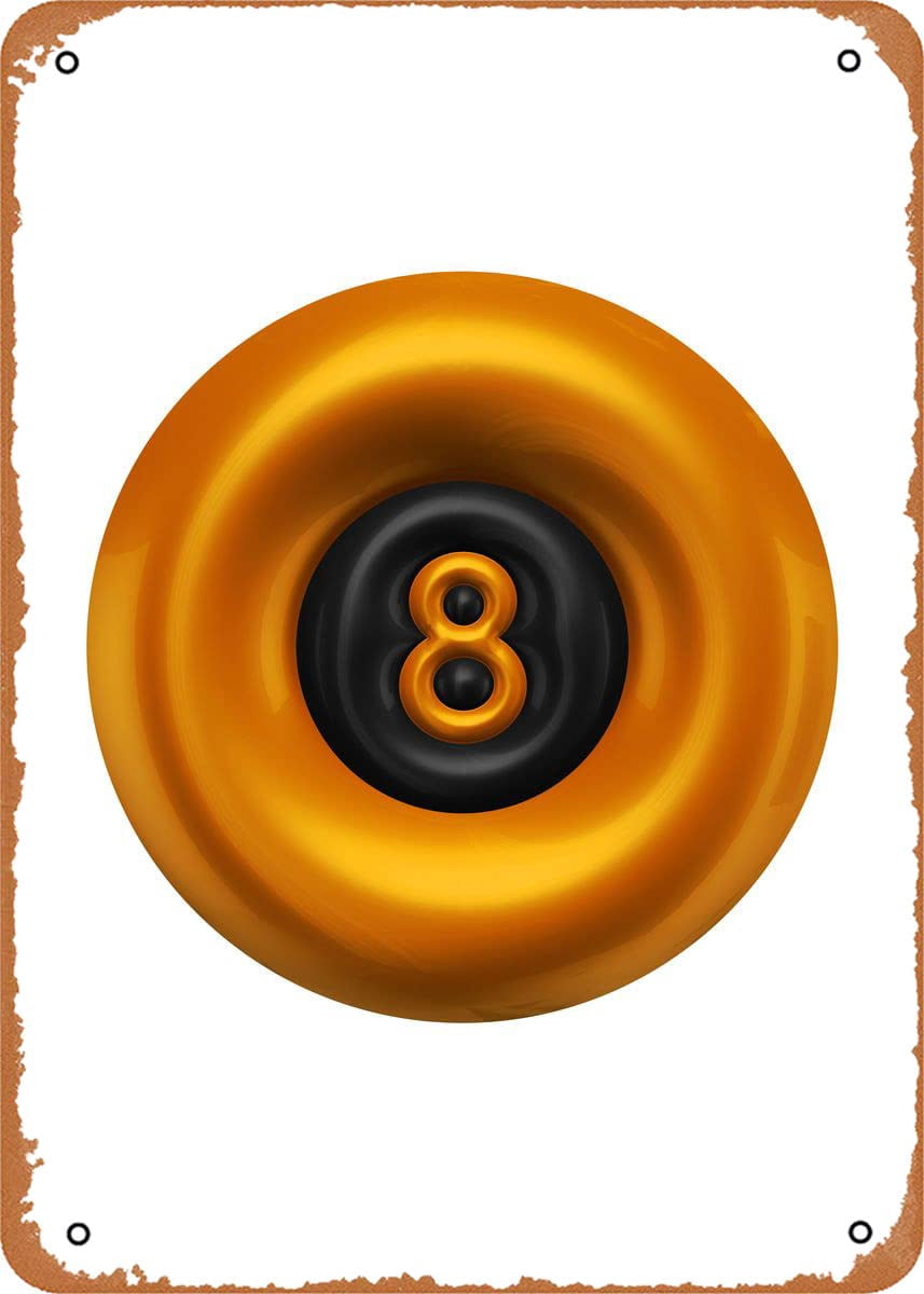 Inflate Gold 8 ball Poster Retro Vintage Aluminium Metal Sign Home Man ...