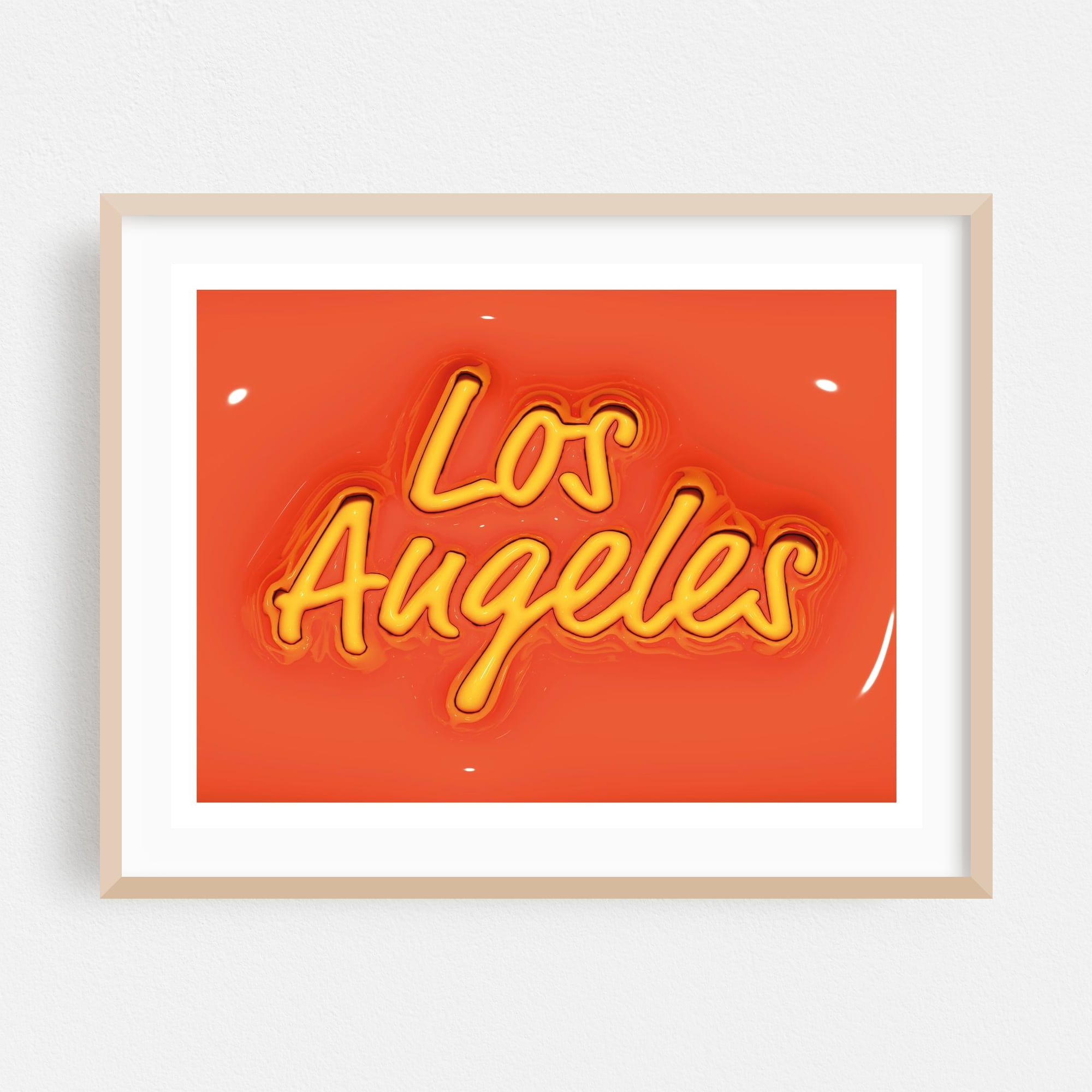 Inflate Los Angeles - Los Angeles California Typography Neon Sign City ...