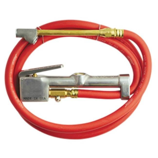 Inflator Gauge Complete with Dual-Head Straight Foot Chuck & 5 ft. Hose ...
