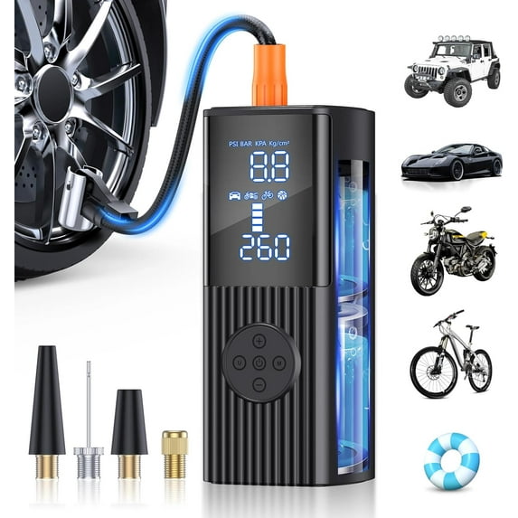 Inflator Portable Air Compressor, 180PSI Cordless Air Pump with Digital ...
