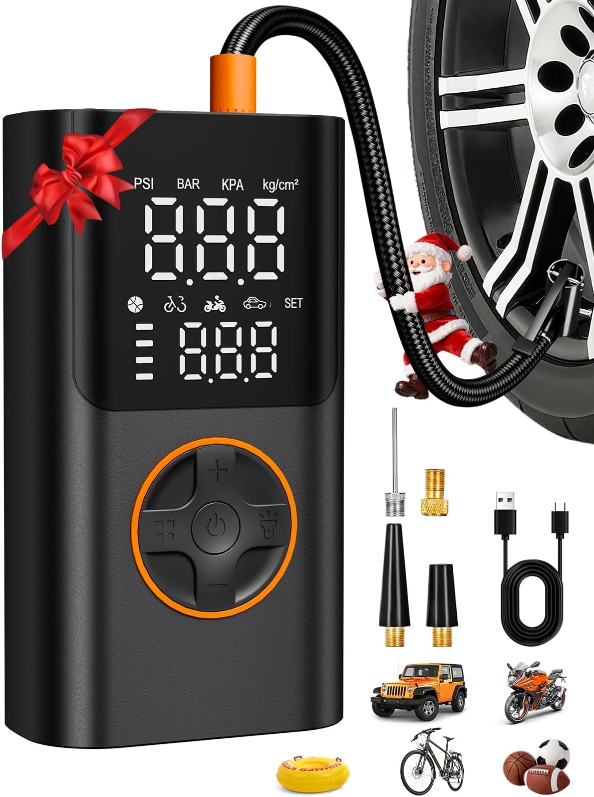 Inflator Portable Air Compressor, Pump with Gauge and Output, 150PSI ...