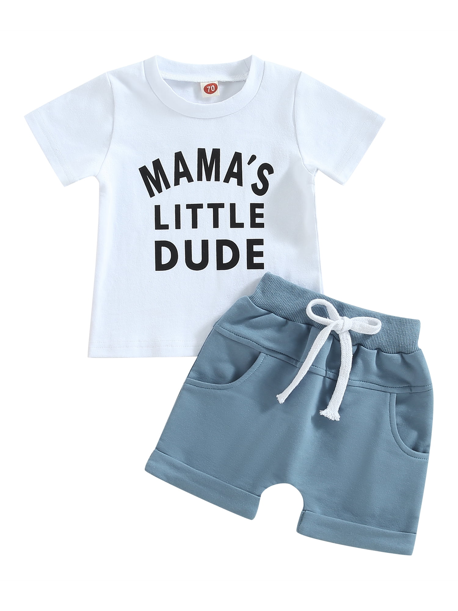 Infnat Baby Boy Mothers Fathers Day Outfit Letters Print Short Sleeve T ...