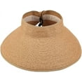 InfoMine Sun Visors Women Folding Hat Wide Brim Straw Beach Outdoor UV ...