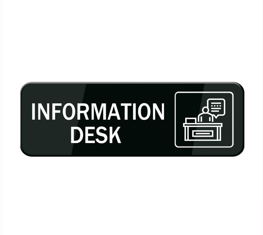 Information Desk Sign For House, Home, And Office - 10" X 3", Strong ...