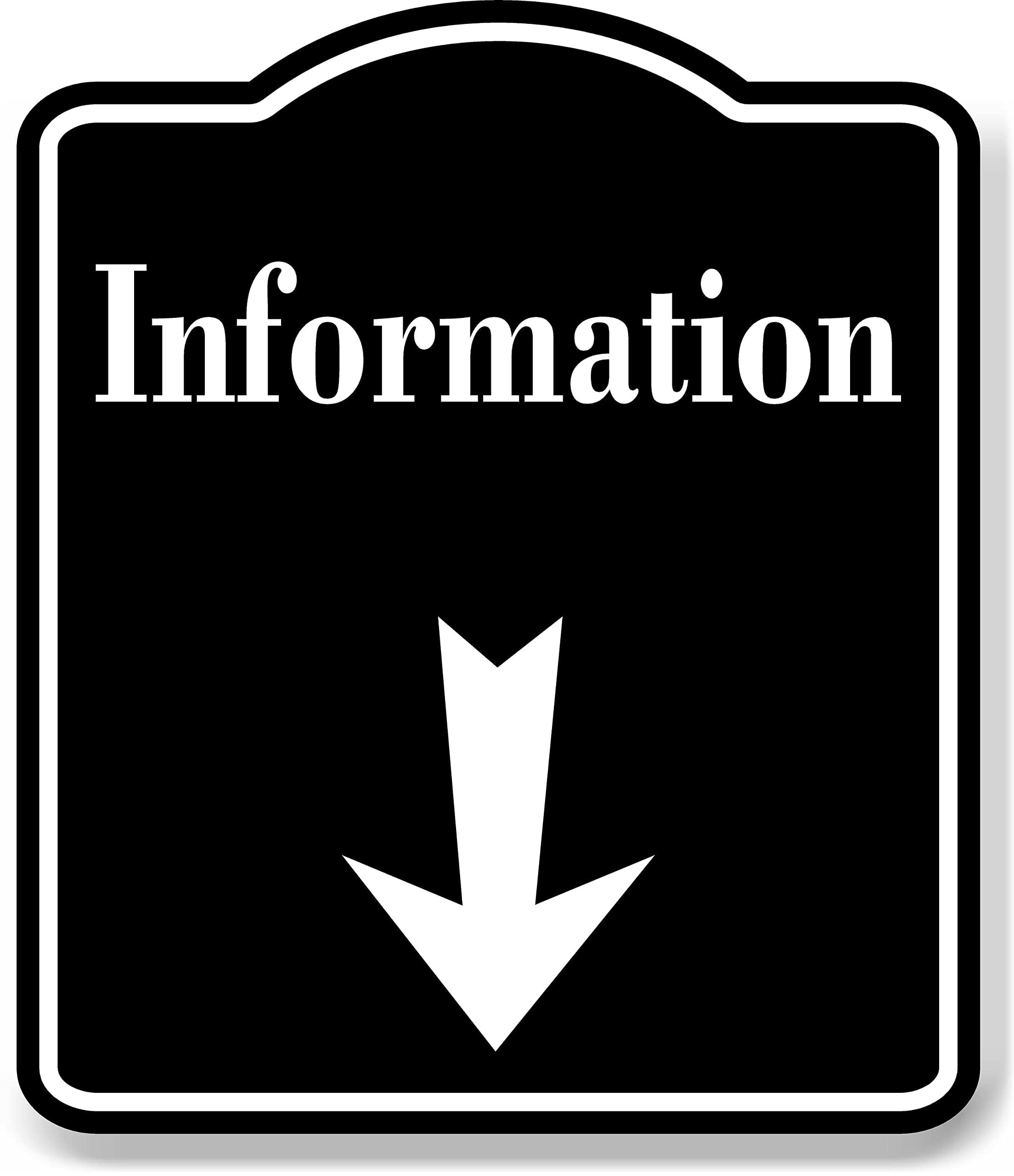 Information Down Arrow BLACK Aluminum Composite Sign - Walmart.com