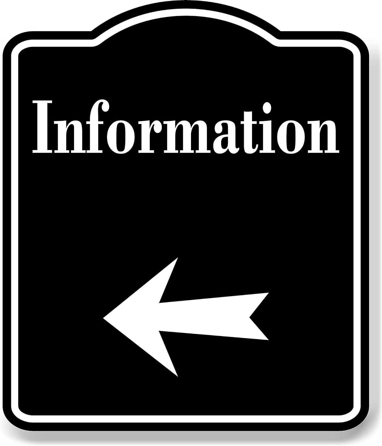 Information Left Arrow BLACK Aluminum Composite Sign, 20"x24" - Walmart.com