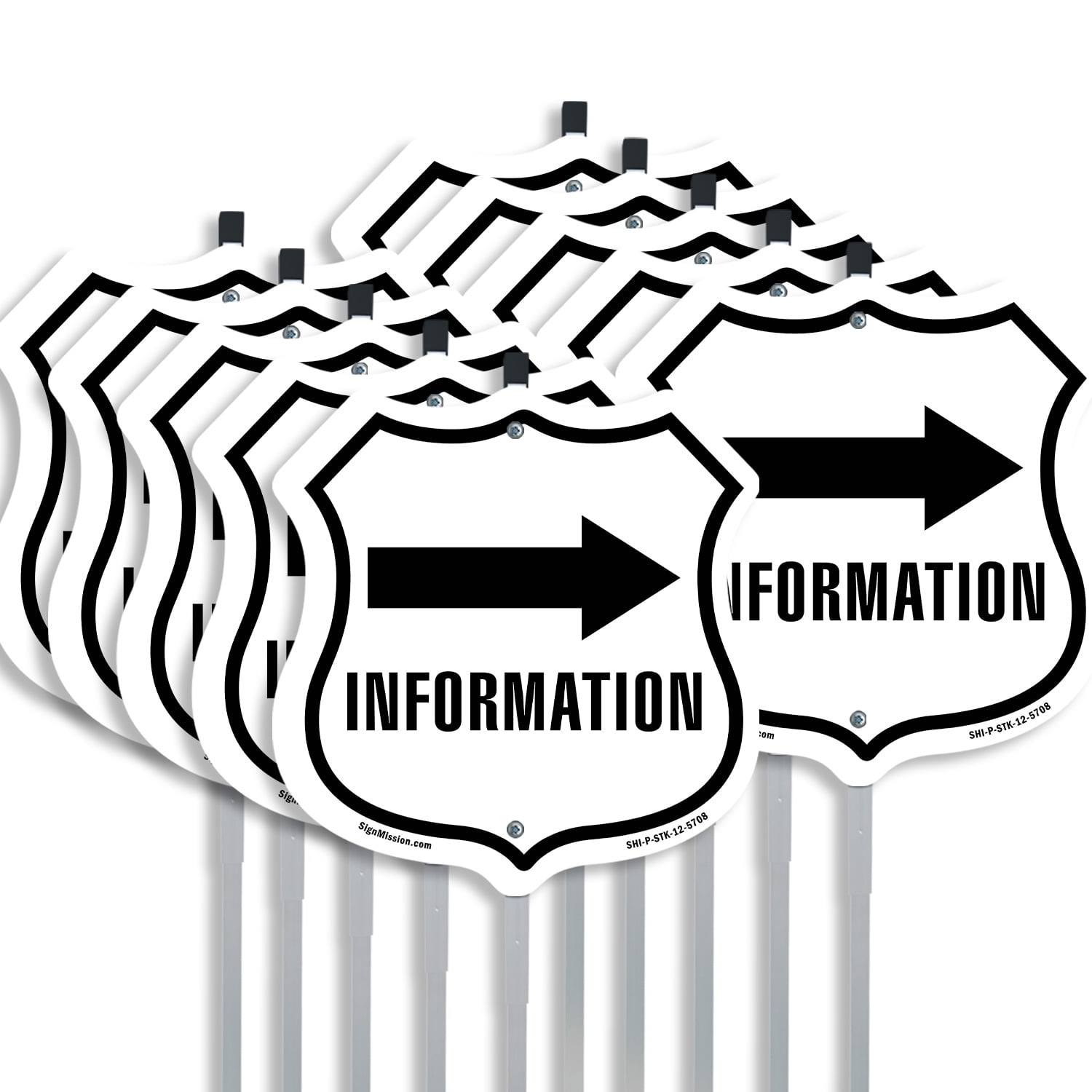 Information Right (10 Pack) 12 inch X 12 inch Shield Shaped Rust-Free ...