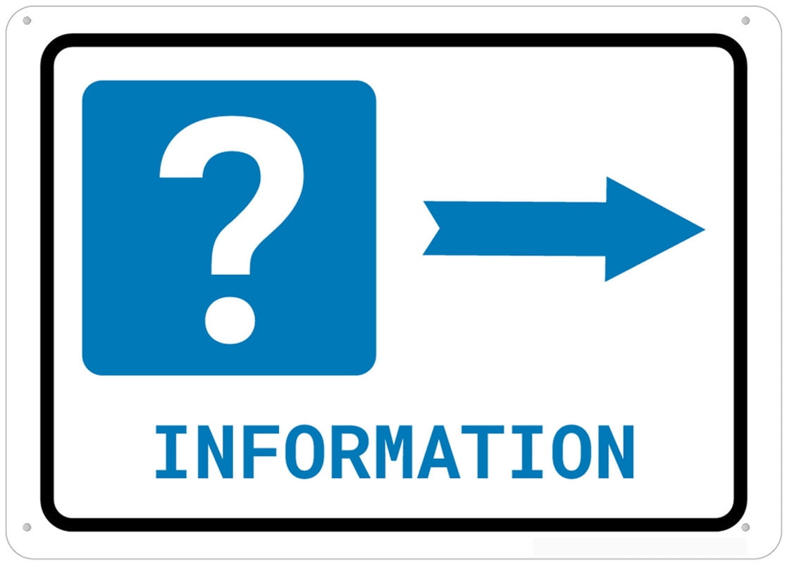 Information Right Arrow With Question Mark Sign Outdoor Metal Sign - 12 ...