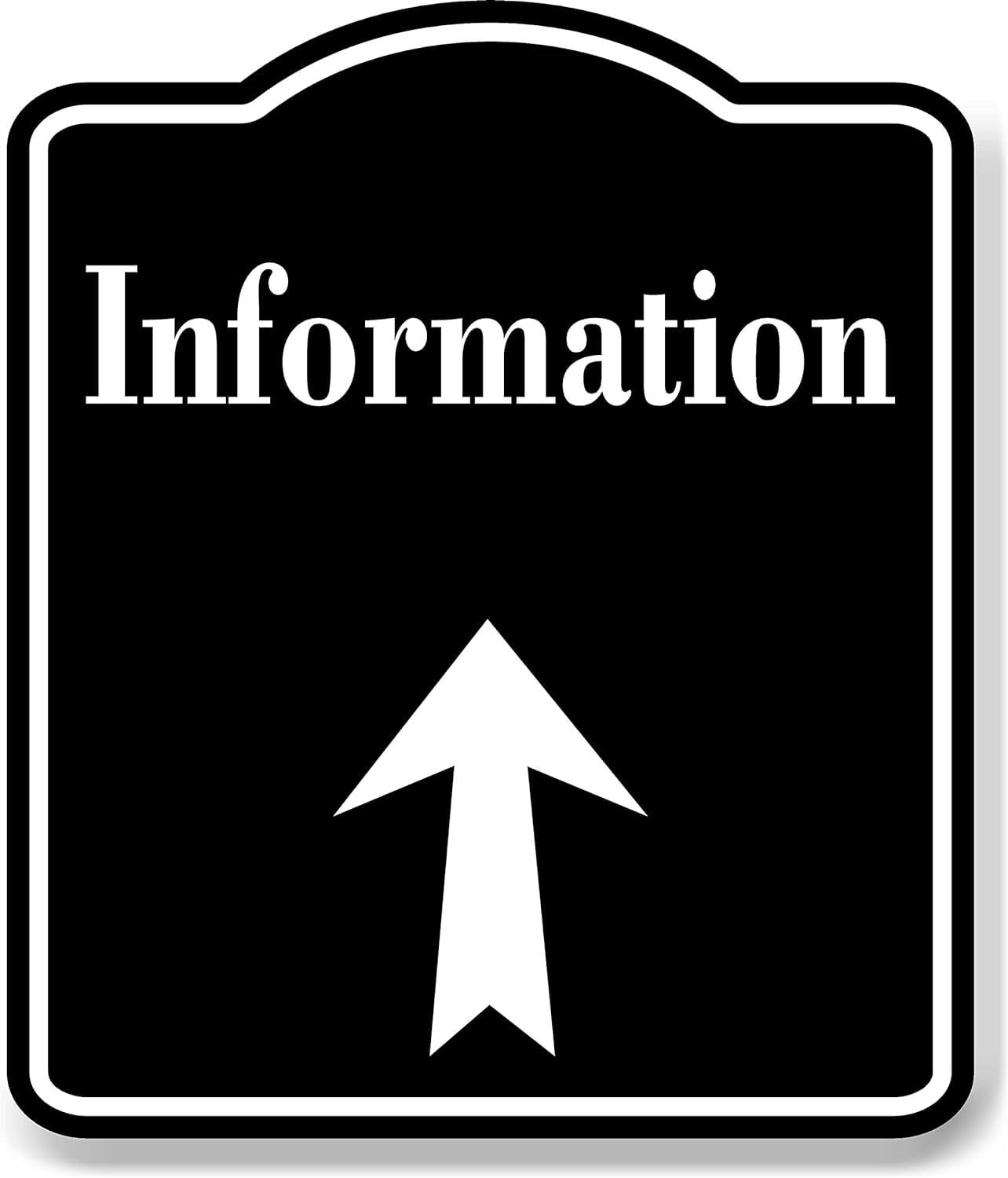 Information Up Arrow BLACK Aluminum Composite Sign, 8.5"x10" - Walmart.com