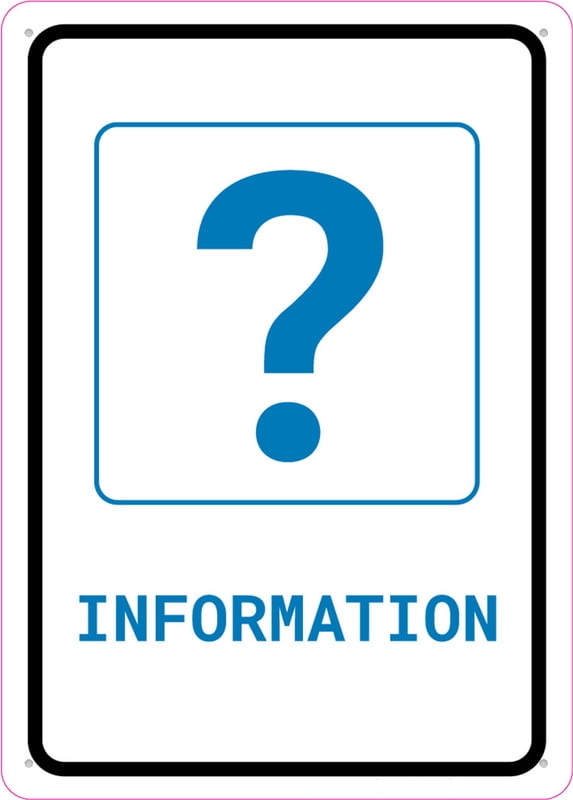 Information With Question Mark Portrait V2 Sign Metal 12X8 Inch Rust ...
