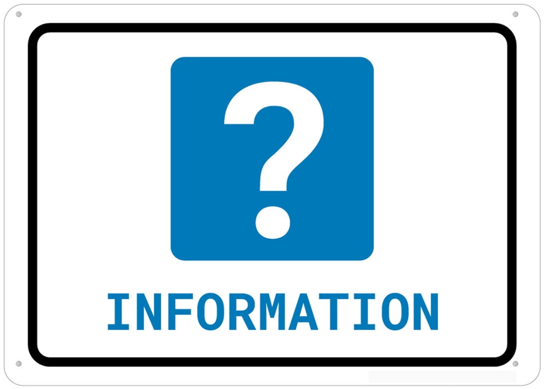 Information With Question Mark Sign For House 12" X 8" Yard Sign ...