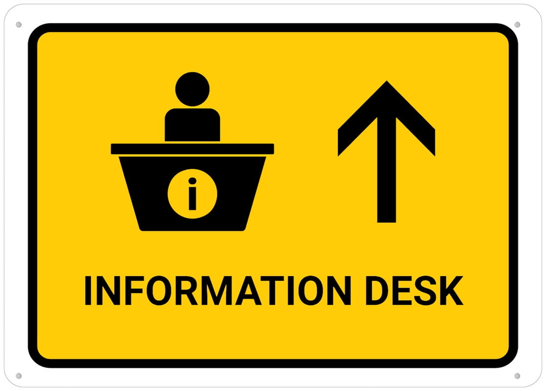 Information With Up Arrow Yellow Portrait Sign Outdoor Metal Sign - 12 ...