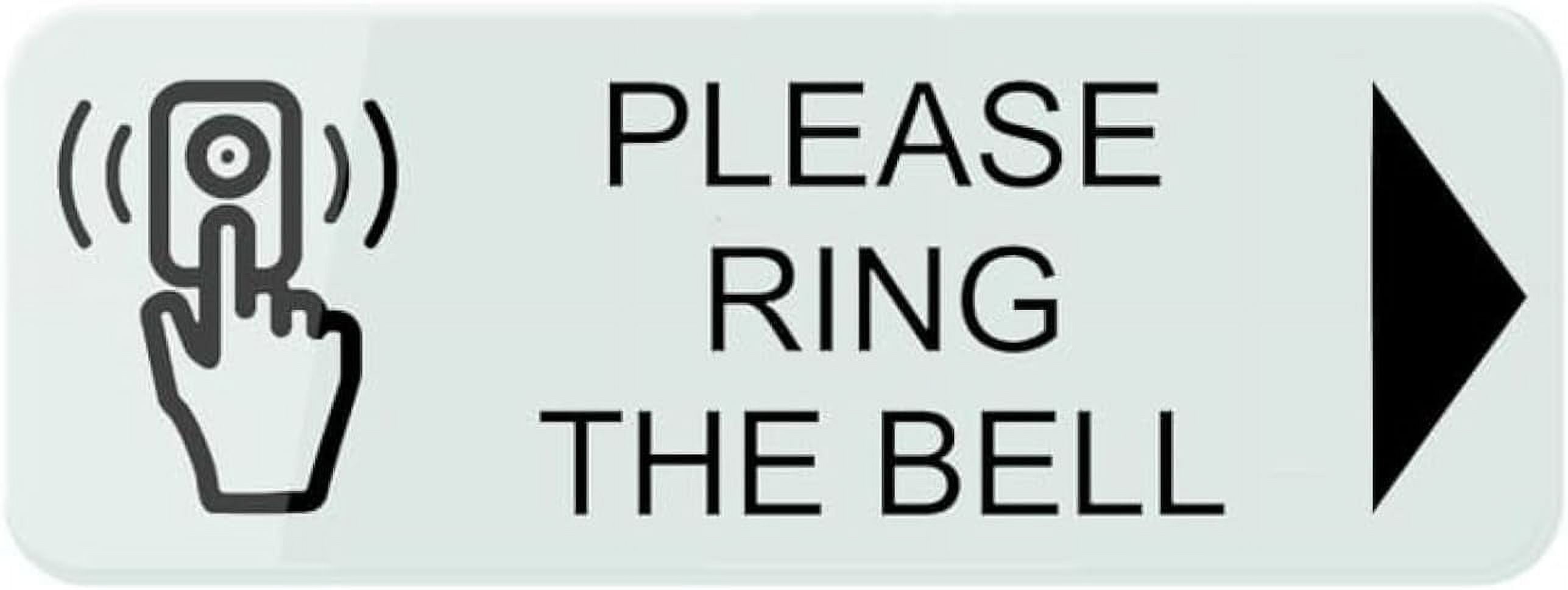 Informative Acrylic Plastic Sign Please Ring The Bell Sign Plaque With ...