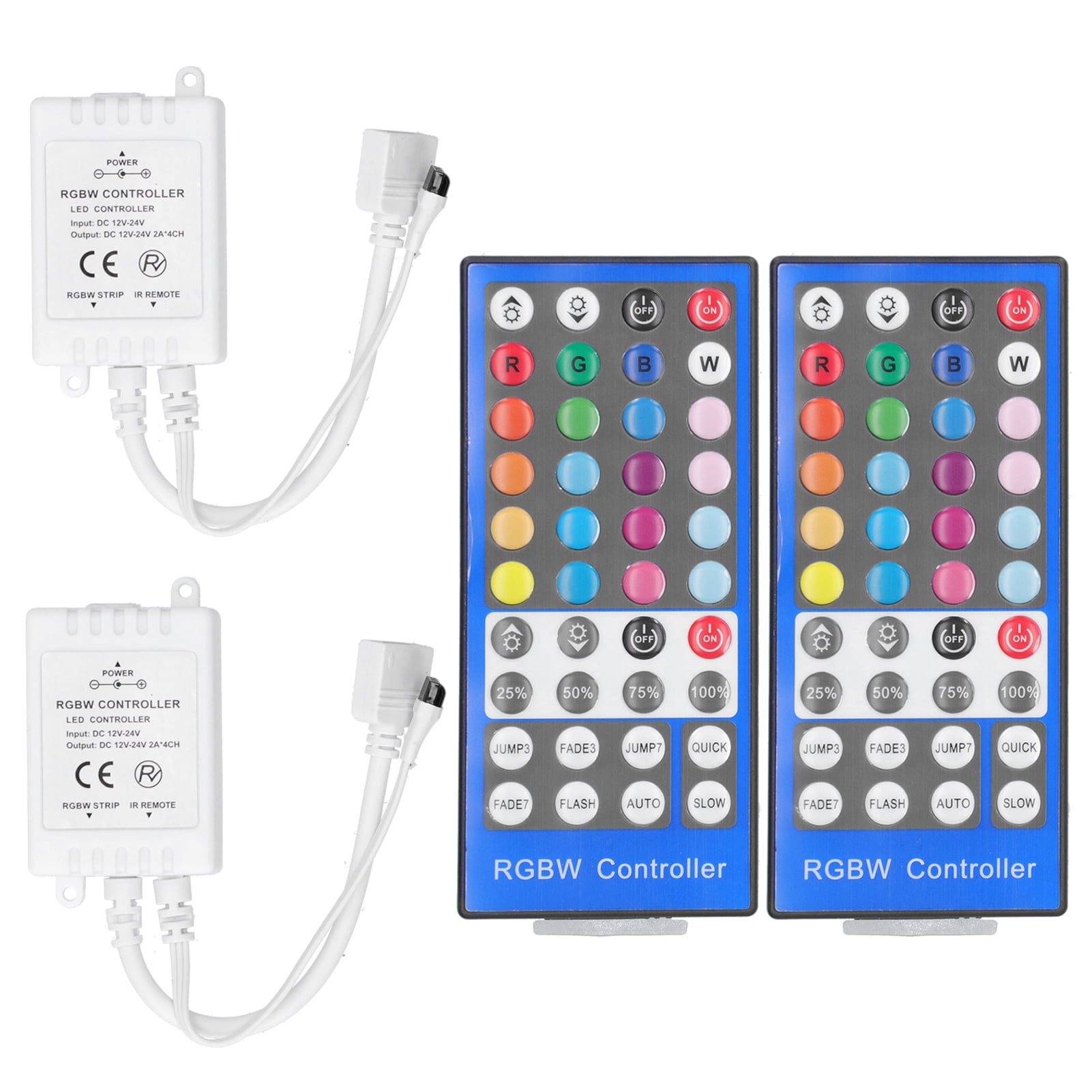 Infrared 40-Key Remote Control RGBW Light Strip Controller with 5-Pin ...